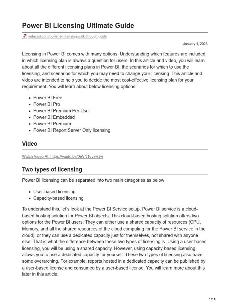 Power BI Licensing Ultimate Guide | PDF