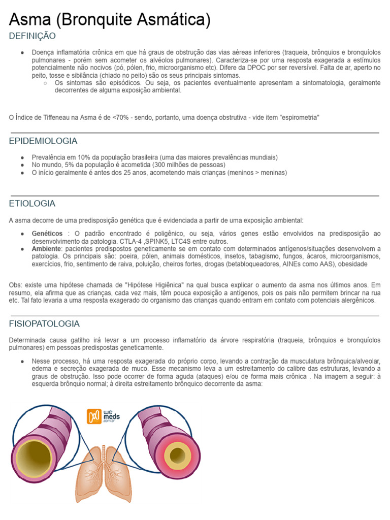 Asma (Bronquite Asmática) | PDF