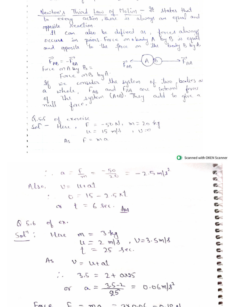 chapter 5 Laws of Motion notes 2 | PDF