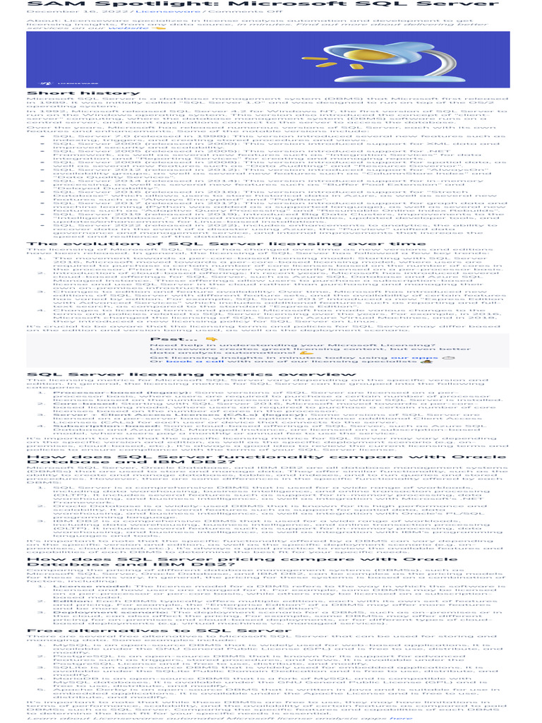 SAM Spotlight Microsoft SQL Server | PDF SAM Spotlight Microsoft SQL Server | PDF