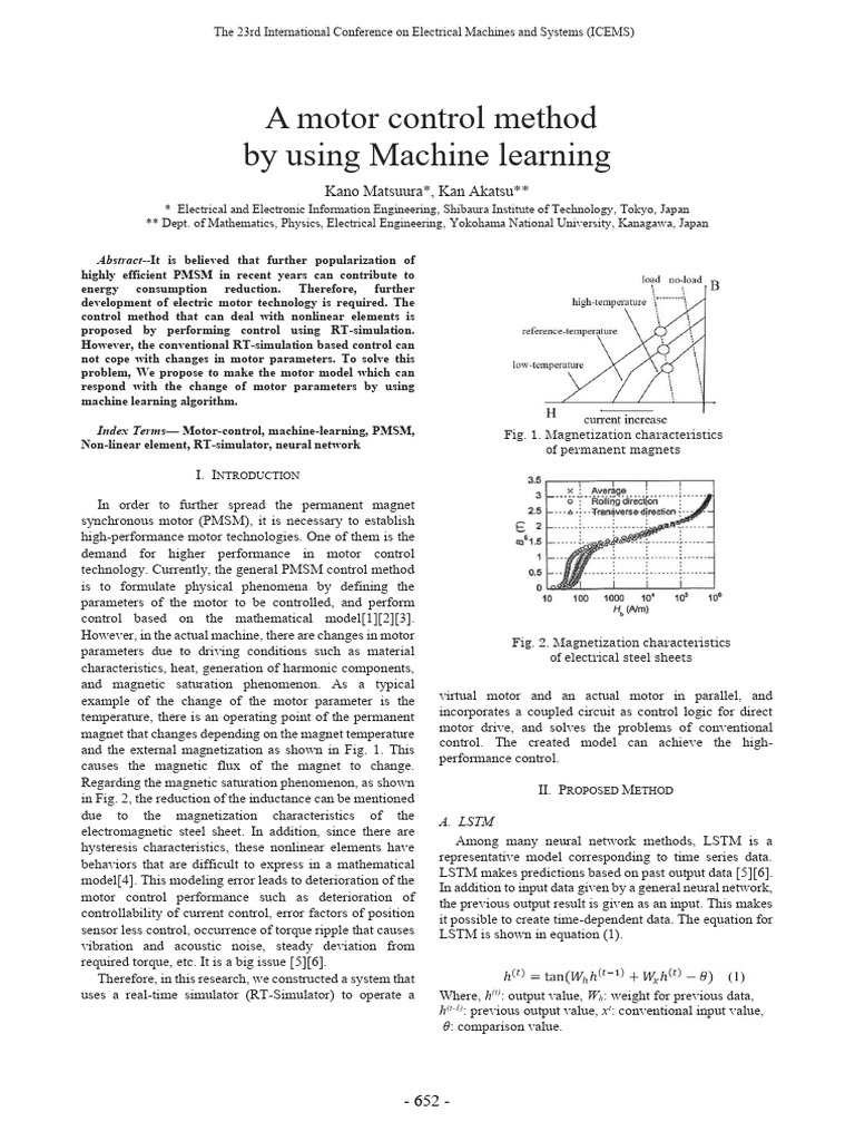 A Motor Control Method by Using Machine Learning | PDF