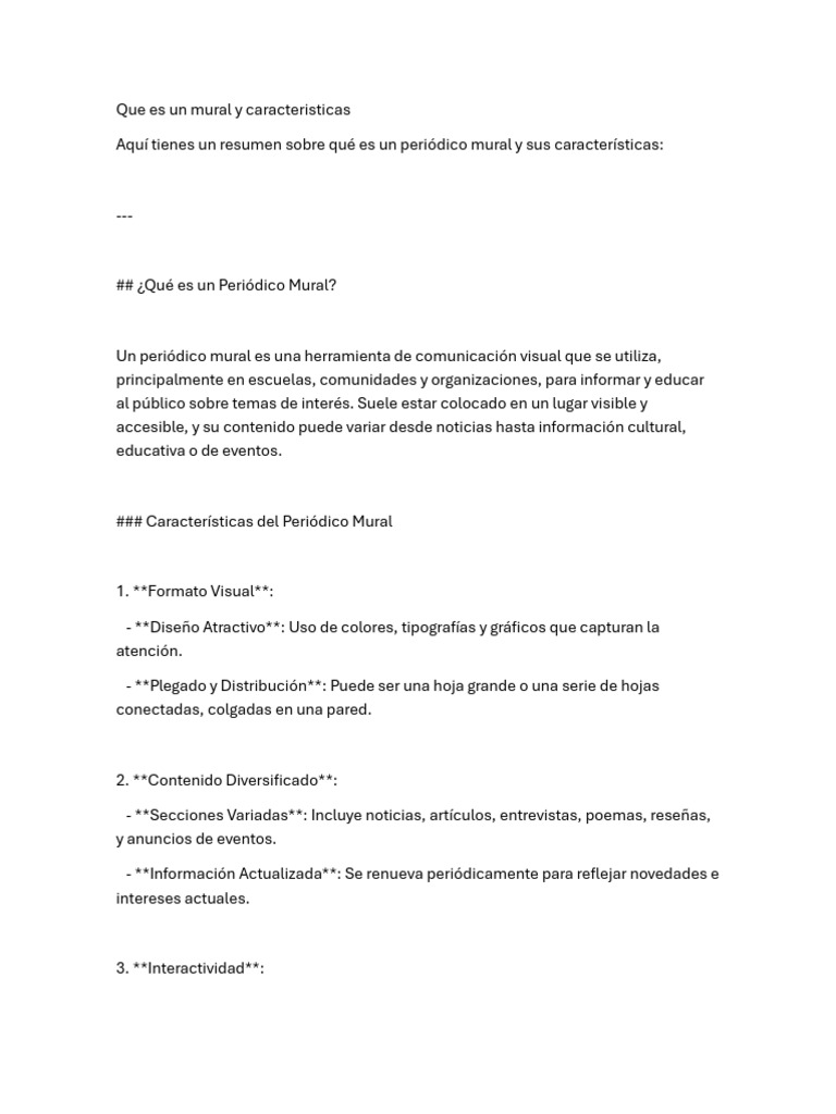 Que Es Un Mural y Caracteristicas | PDF