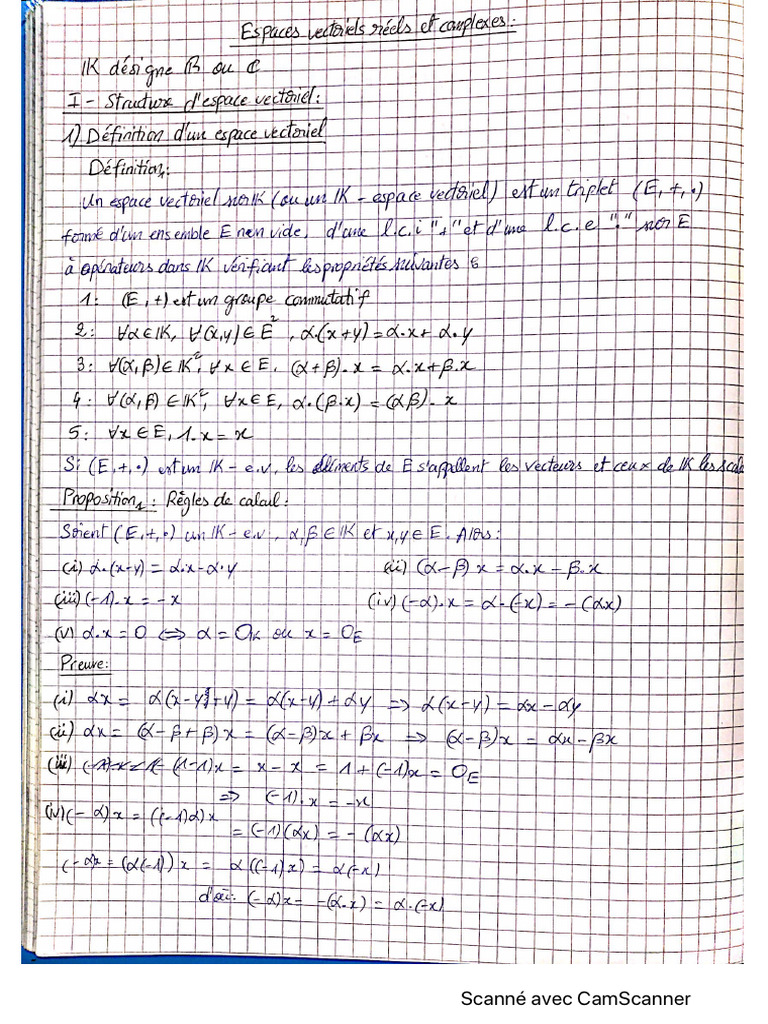 15.Espaces Vectoriels | PDF