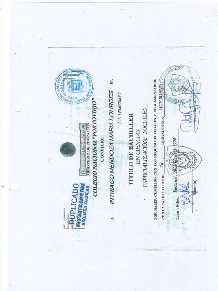 Título Bachiller | PDF