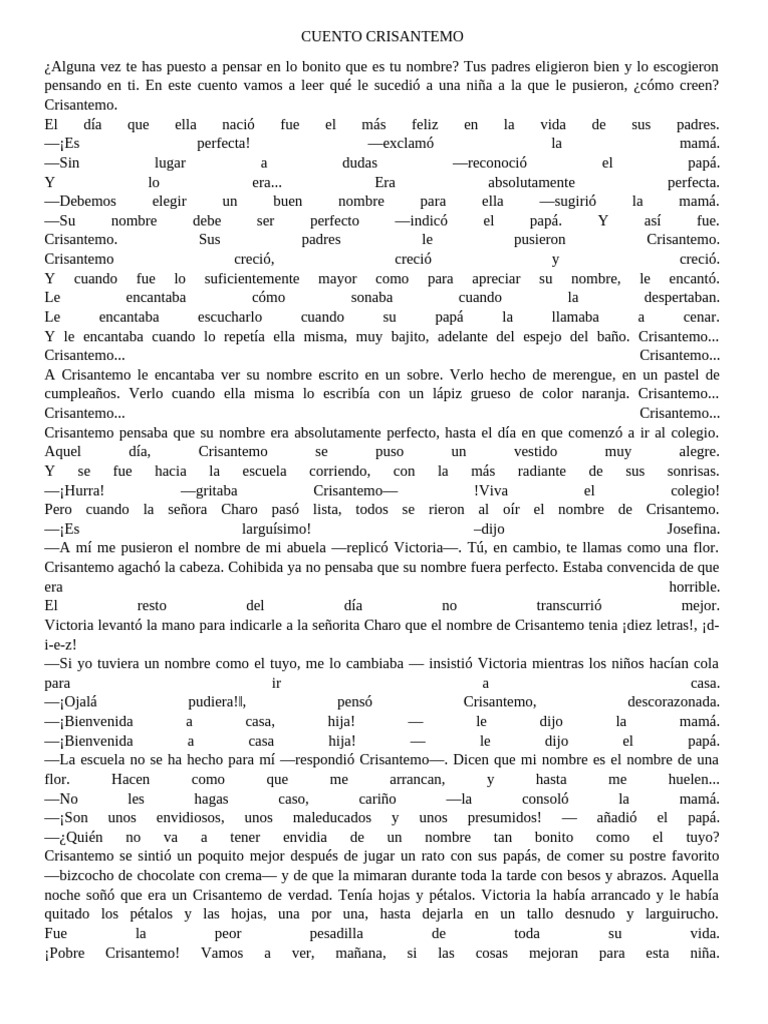 CUENTO CRISANTEMO | PDF