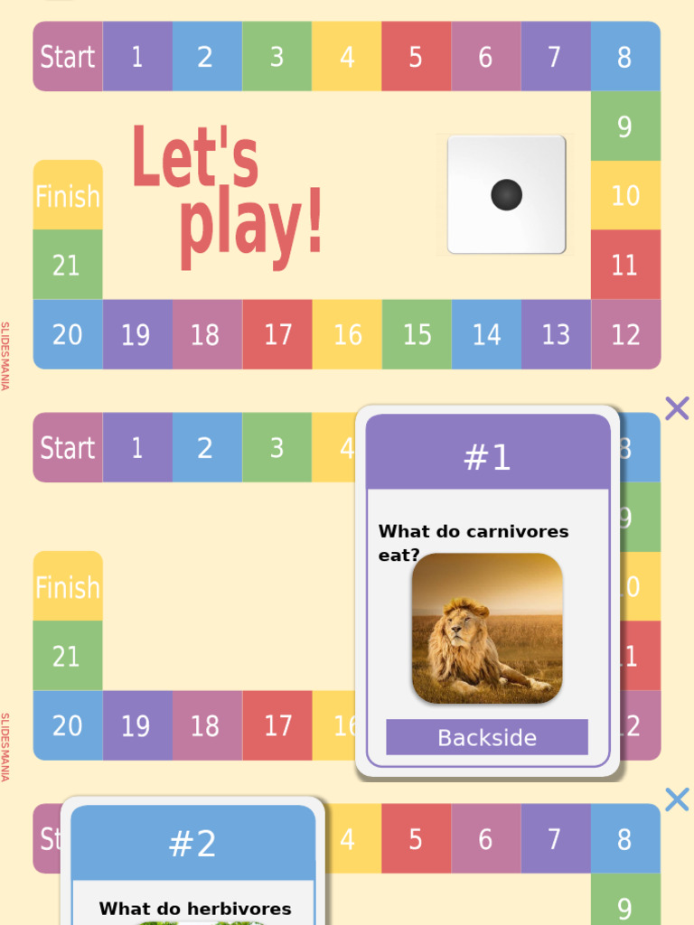 Lesson 2- Board Game-Carnivores, Herbivores & Omnivores | PDF