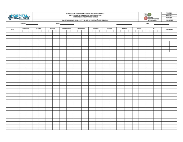 Formato de Control de Calidad Interno de Orinas | PDF