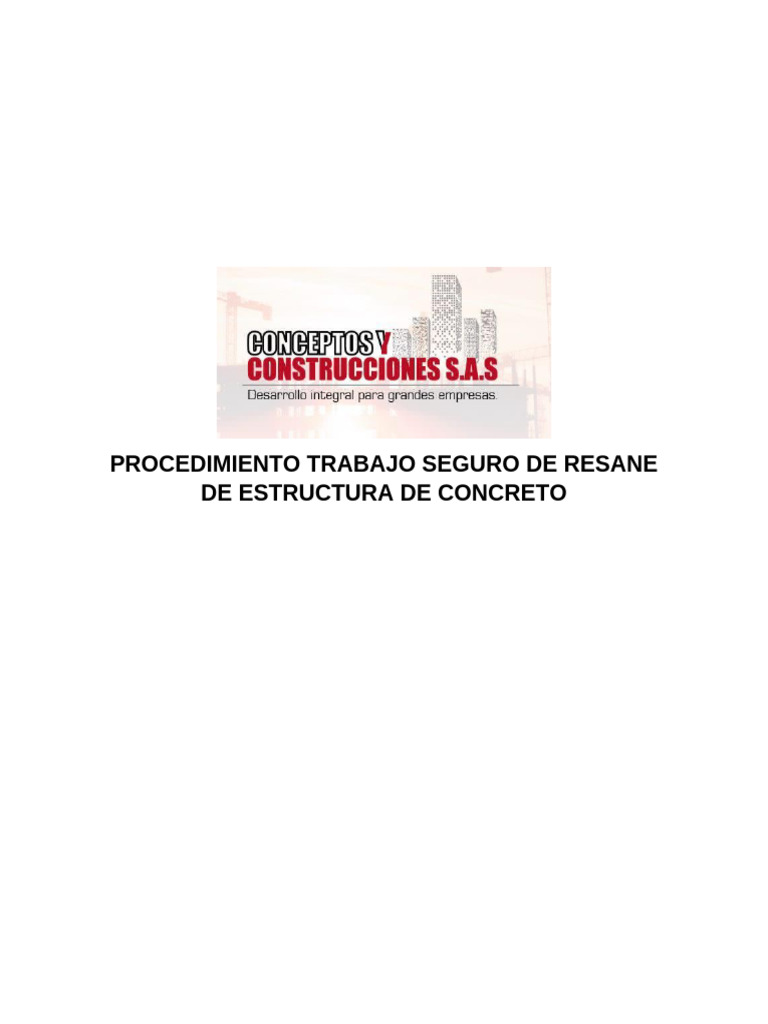 Pro-Sst-027 Procedimiento de Trabajo Seguro de Resane | PDF