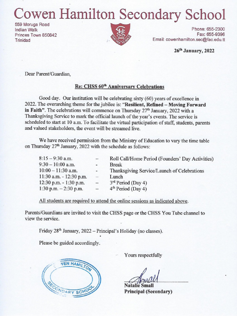 CHSS 60th Anniversary Celebrations | PDF