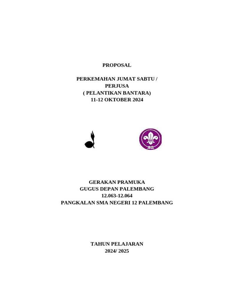 Proposal Perkemahan Pramuka 2024 | PDF | Scouting And Guiding | Scouting