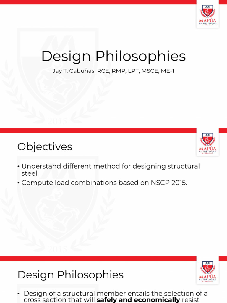 LECTURE 2 Design Philosophies | PDF LECTURE 2 Design Philosophies | PDF