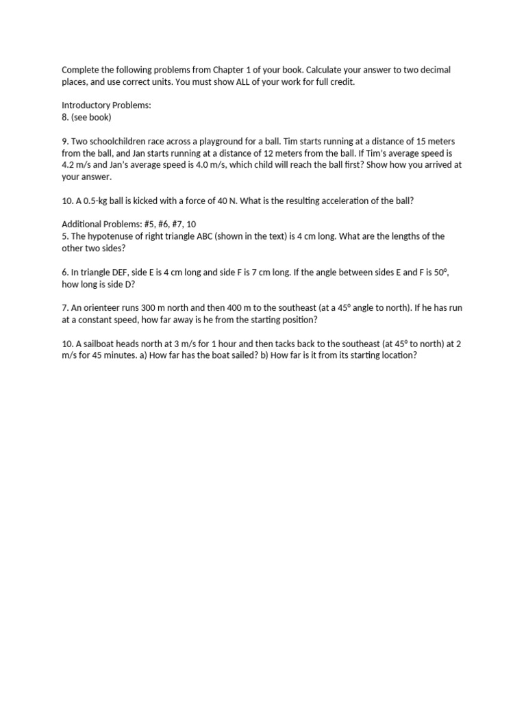 Problem Set Chapter 1 | PDF | Sports & Recreation