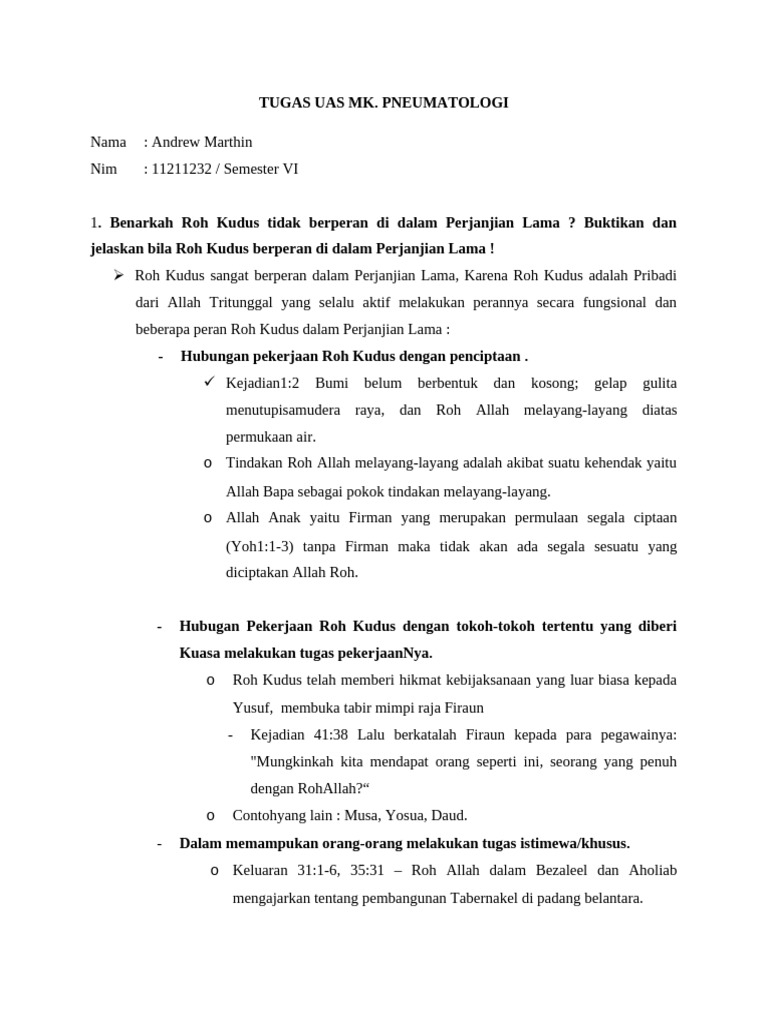 Tugas UAS PNEUMATOLOGI | PDF
