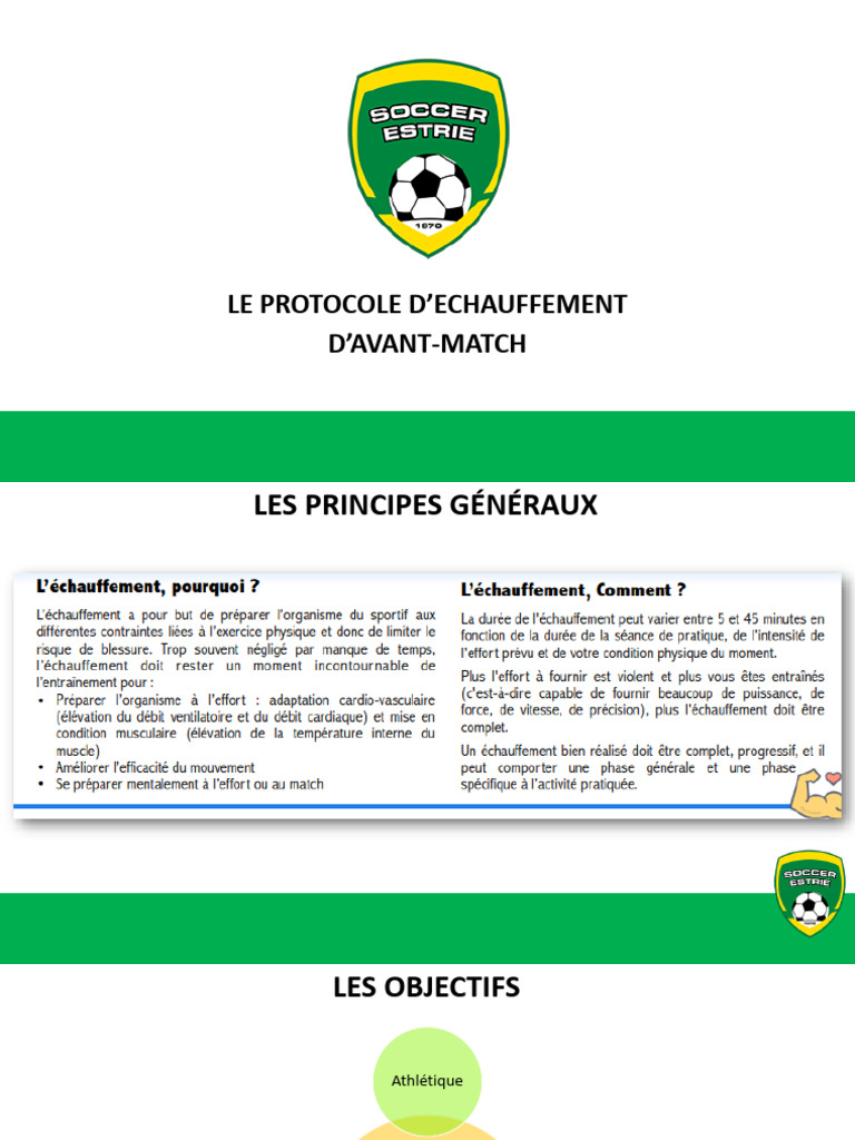 Protocole Dechauffement Davant Match Soccer Estrie | PDF