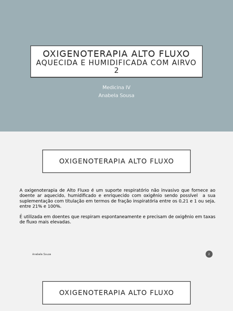 Oxigenoterapia Alto Fluxo | PDF