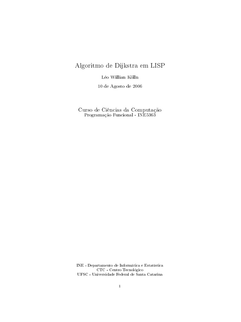 Algoritmo Dijkstra Lisp | PDF