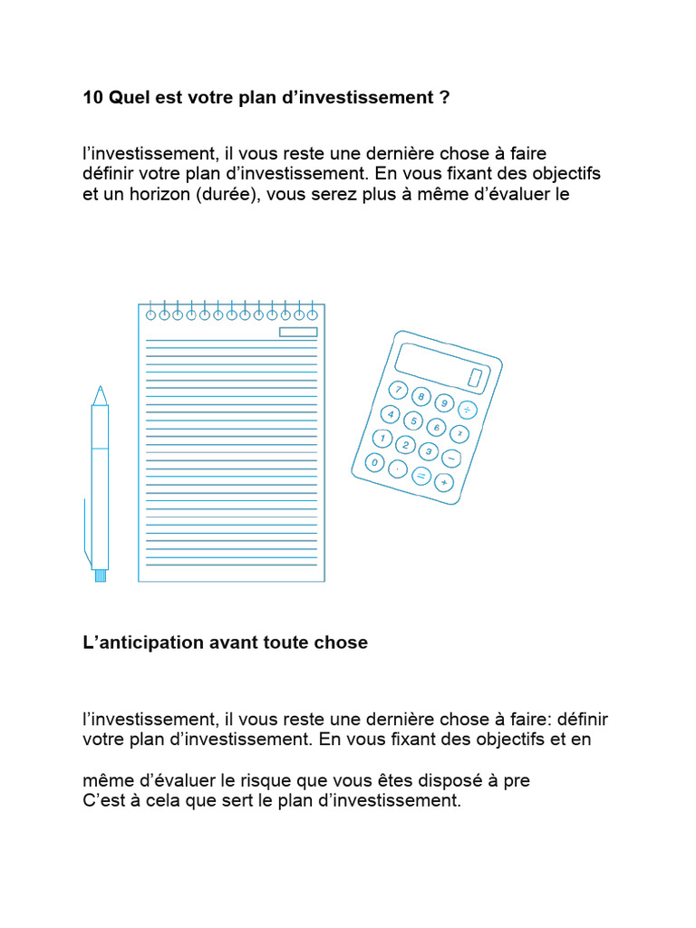 Plan D’Investissement Définition – ZCGK