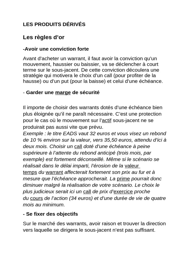 Les Produits Dérivés | PDF