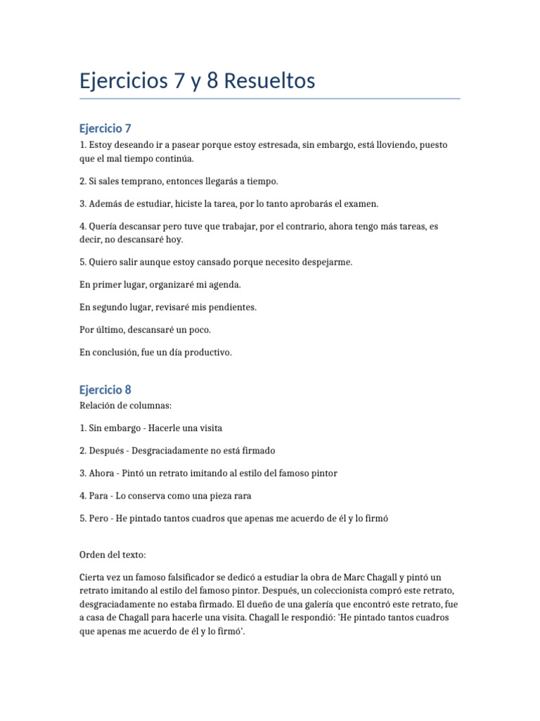 Ejercicios 7 y 8 Resueltos | PDF