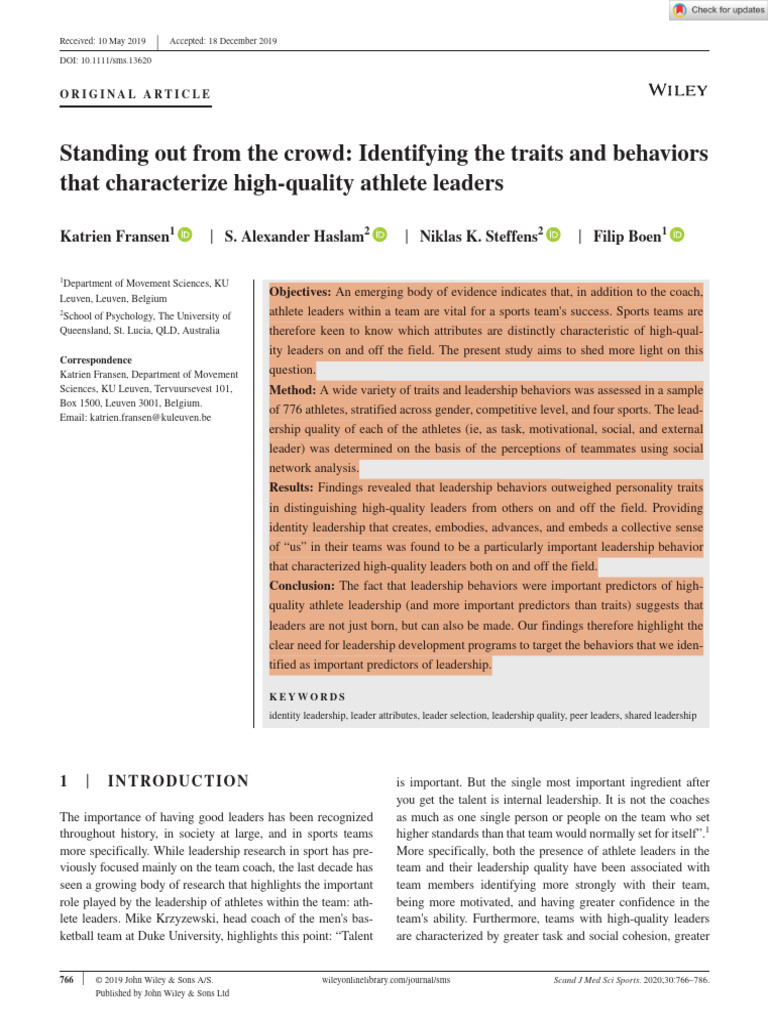 Fransen 2019 Leadership | PDF