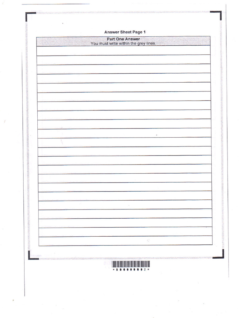 Writing-Answer Sheet | PDF