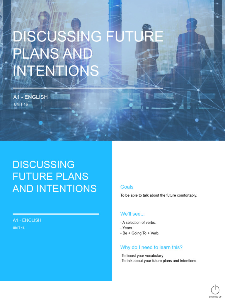 En A1 16 Discussing Future Plans and Intentions | PDF