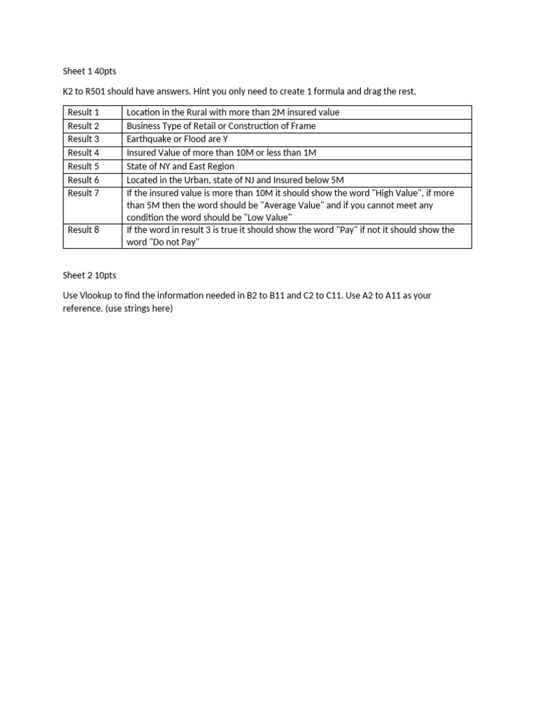 Excel Part 1 Instruction | PDF