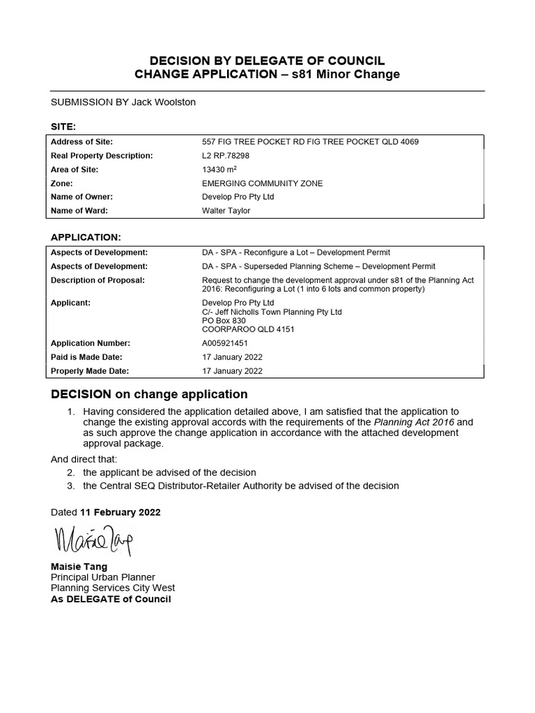 Delegate Decision A005921451 | PDF