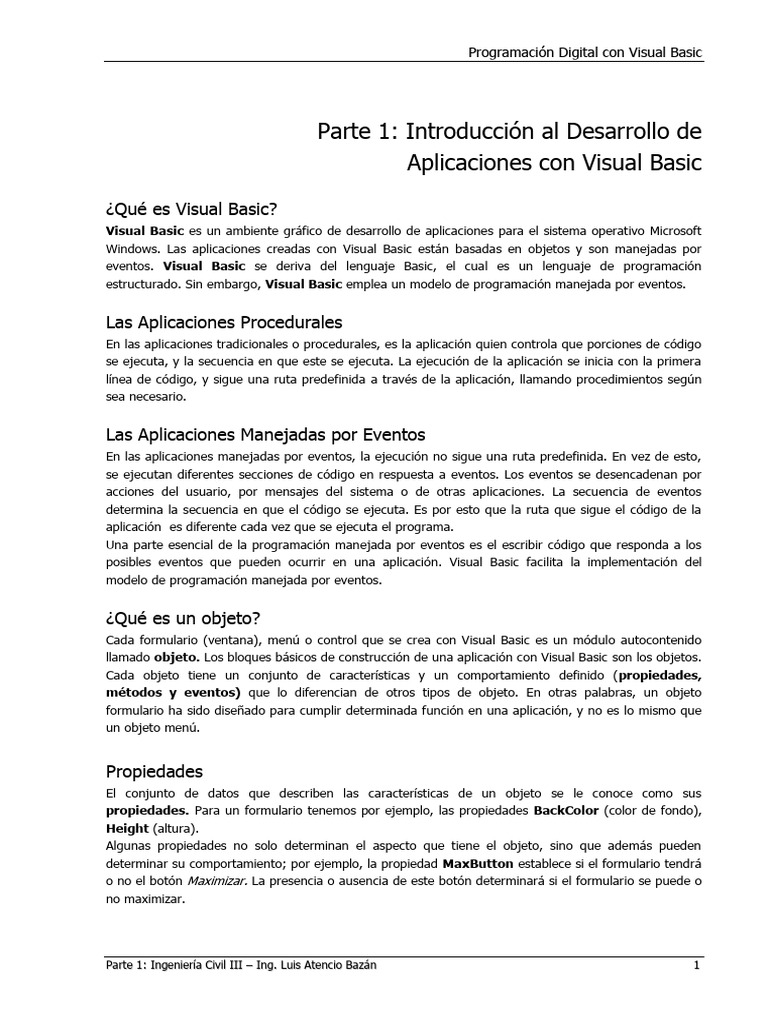 INTRODUCCION A VISUAL BASIC | PDF