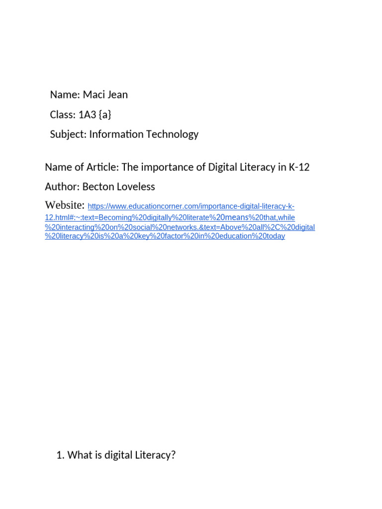Digital Litercy | PDF