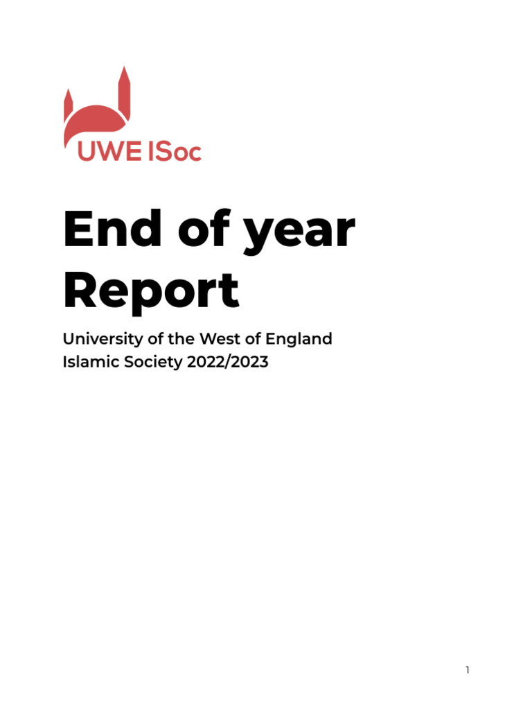 UWE Islamic Society End of Year Report 2022-2023 | PDF