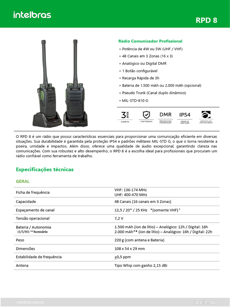 RPD 8 Intelbras | PDF