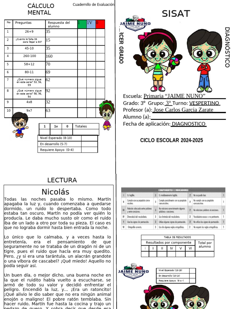 Evaluacion SisAT 3° | PDF