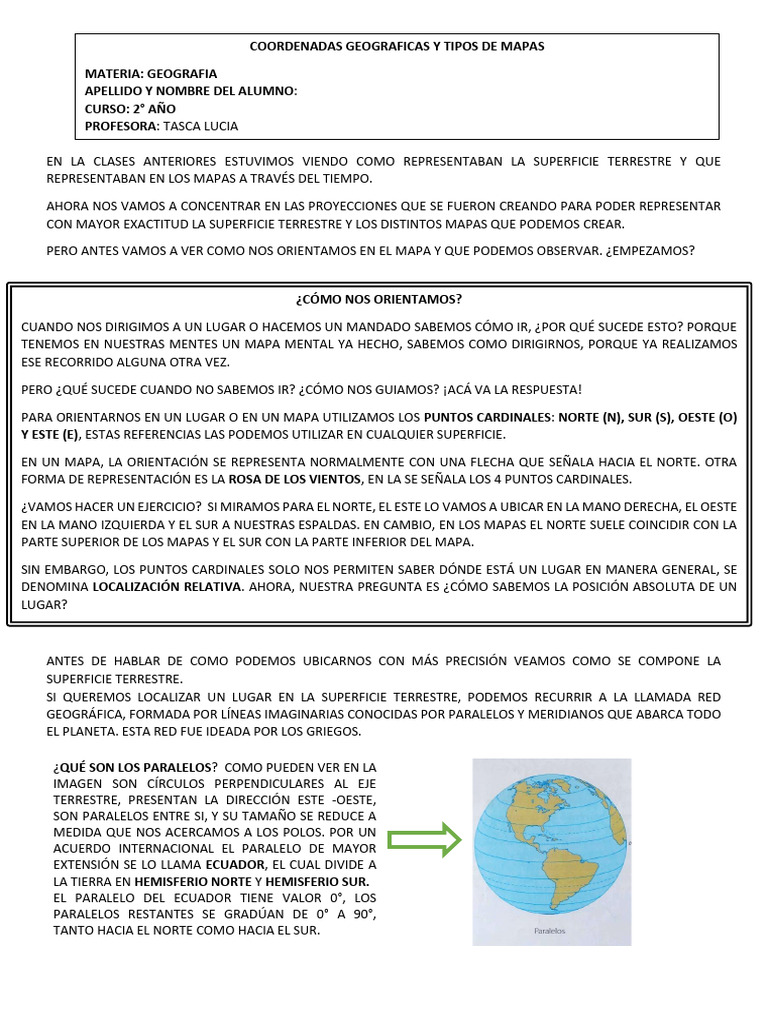 Coordenadas Geograficas y Tipos de Mapas Geo Tasca | PDF