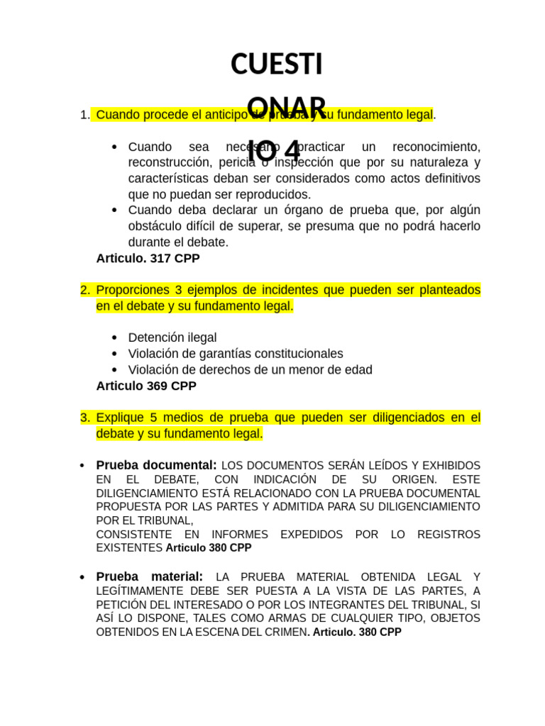 CUESTIONARIO 4 CPP | PDF