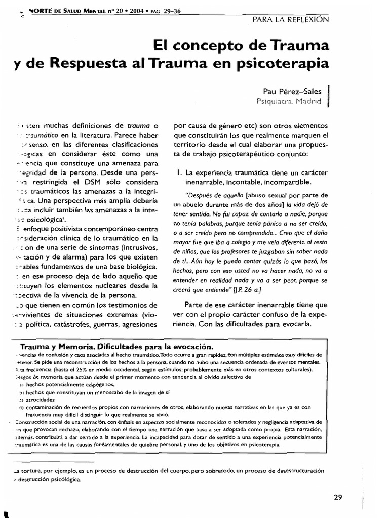 El Concepto de Trauma | PDF