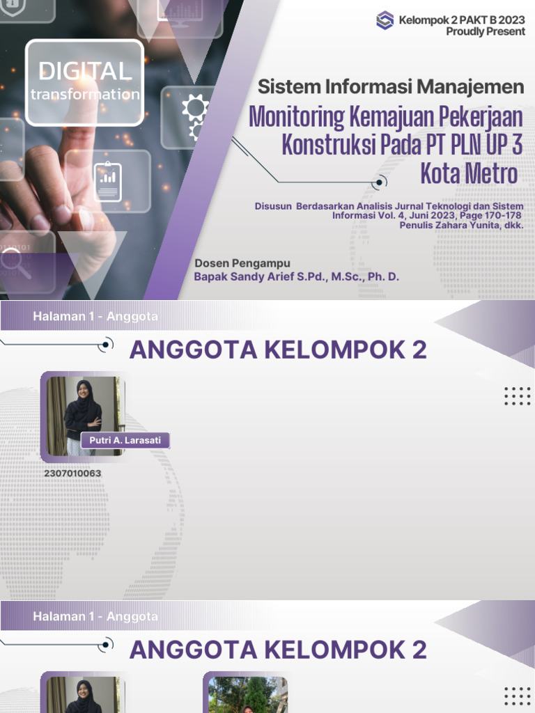 Analisis Sim Monitoring Pekerjaan Kontruksi PT PLN Up3 Kota Metro | PDF