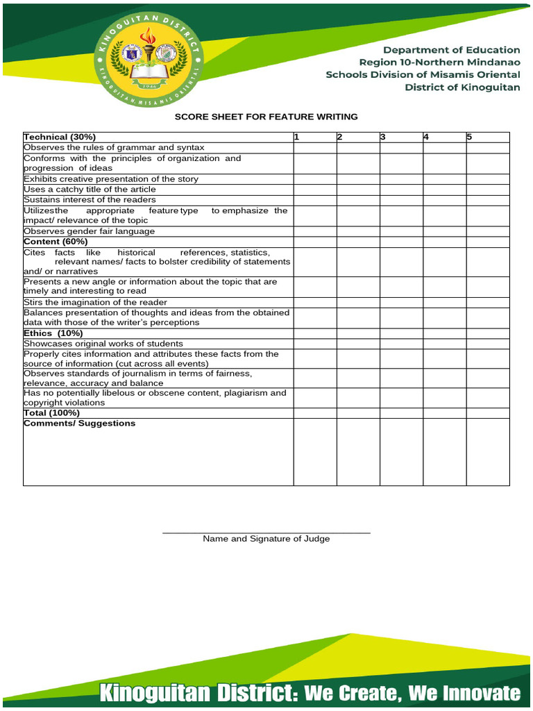 Dspc Score Sheet Pdf