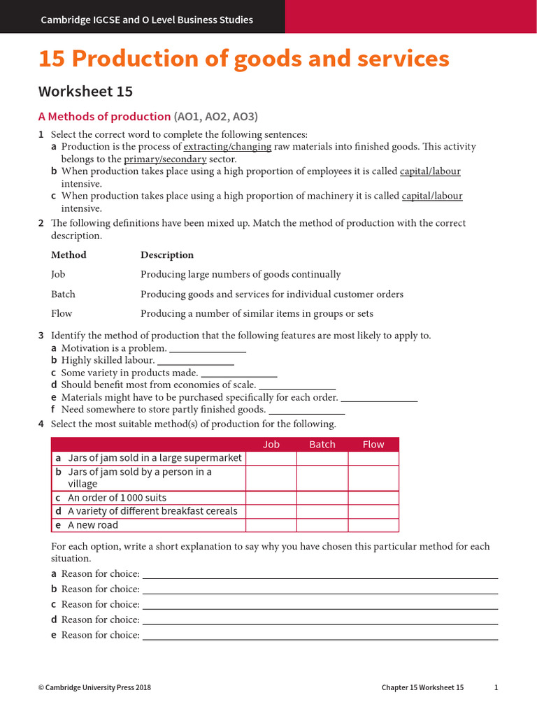 Production_of_goods_and_services_worksheet | PDF