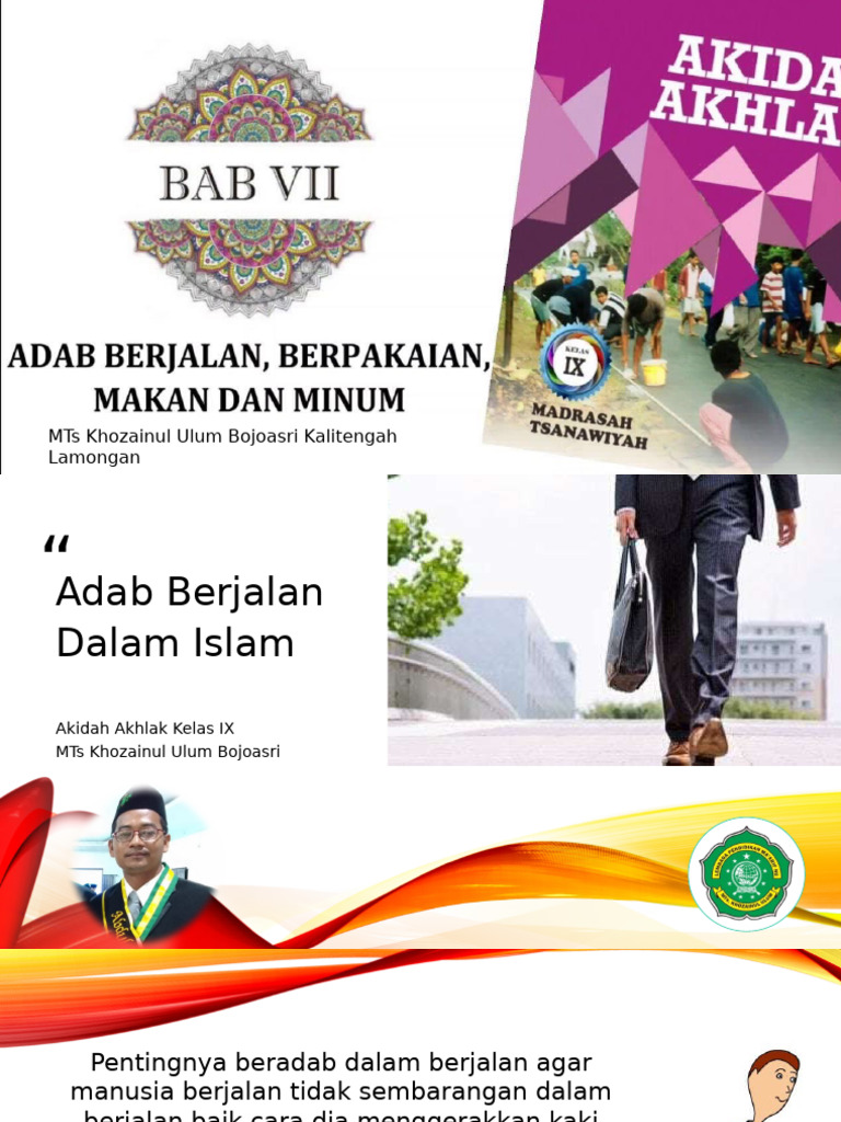 Bab 7 Adab Berjalan, Berpakaian, Makan & Minum Kls 9 | PDF