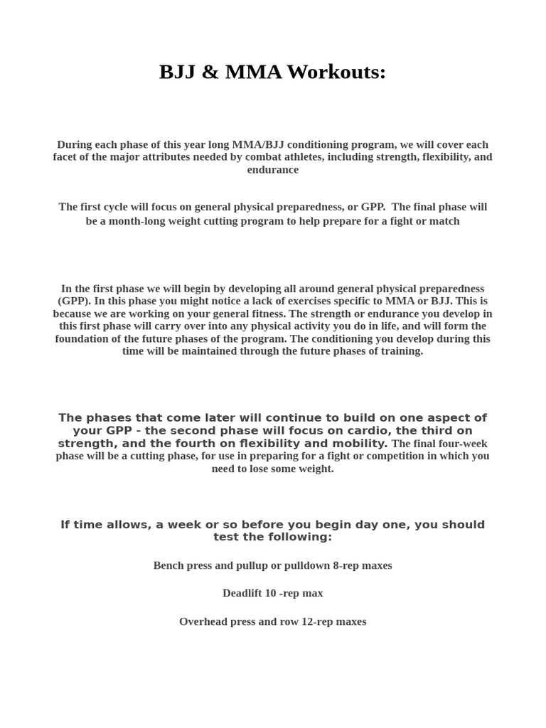GPP For BJJ and MMA | PDF
