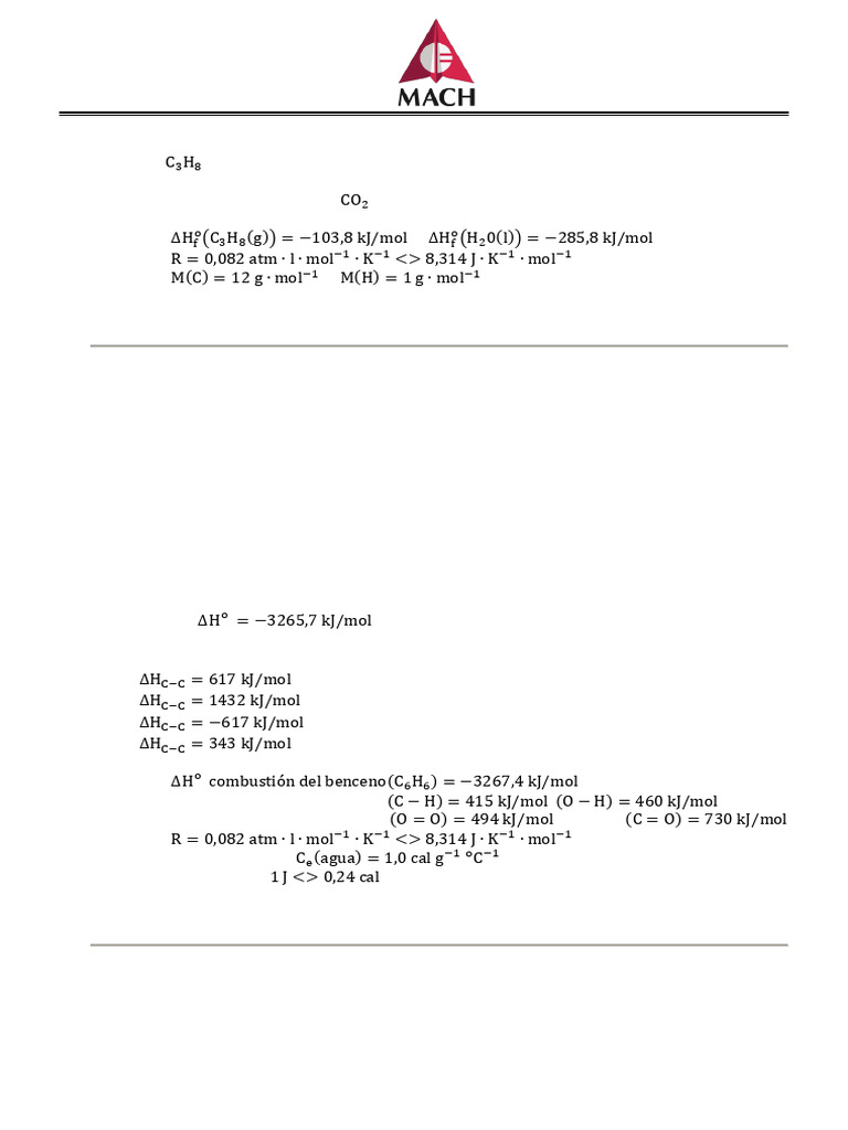 Tema 1. Termoquímica (MACH) | PDF