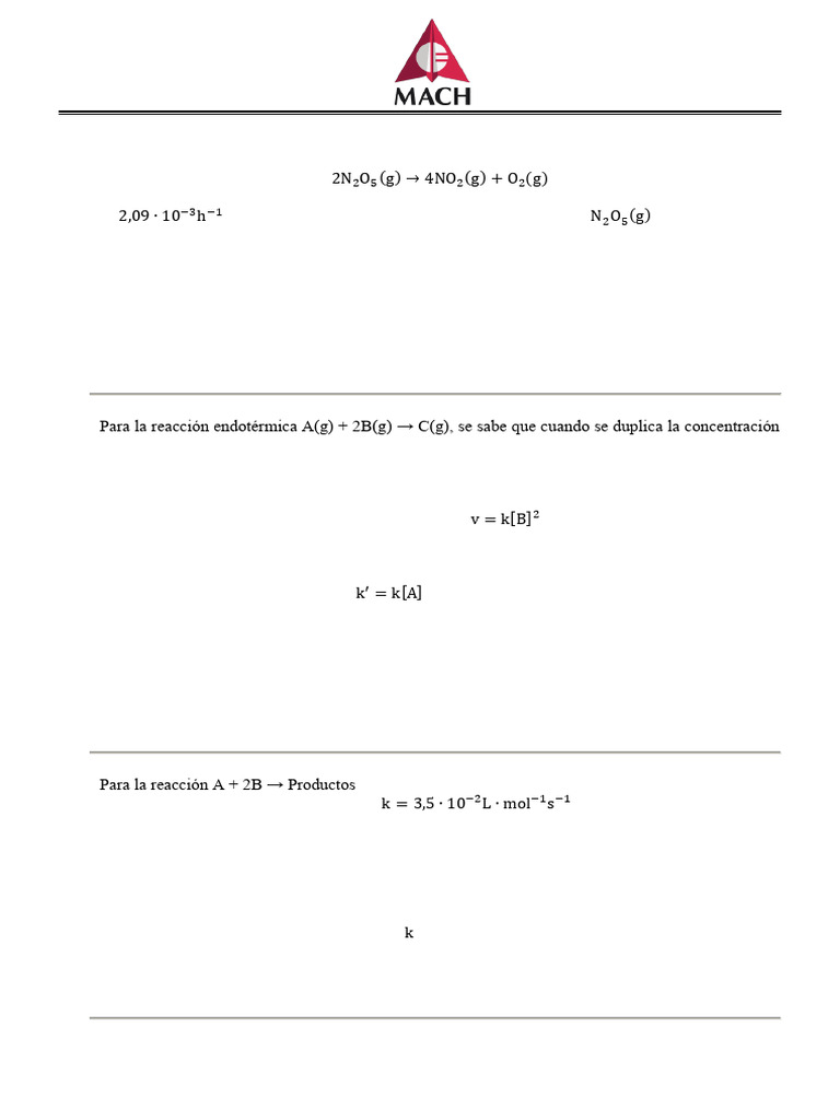 Tema 2. Cinética MACH | PDF