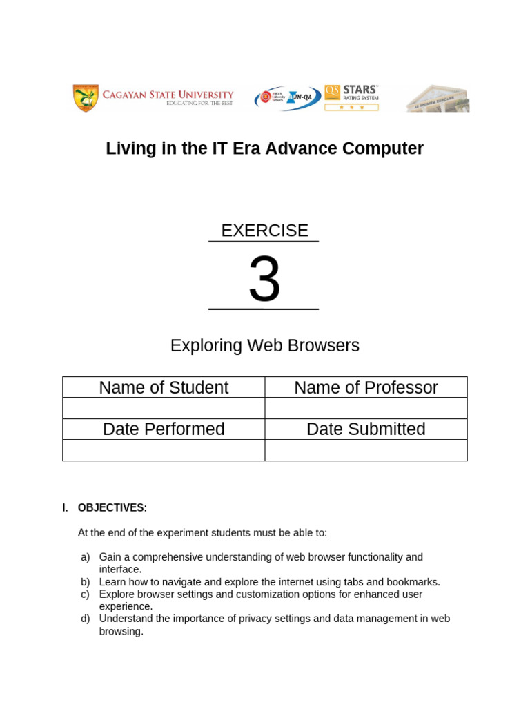 Lab Exercise 2 - Exploring Web Browsers | PDF