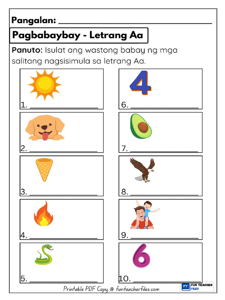 Pagbabaybay Letrang Aa | PDF