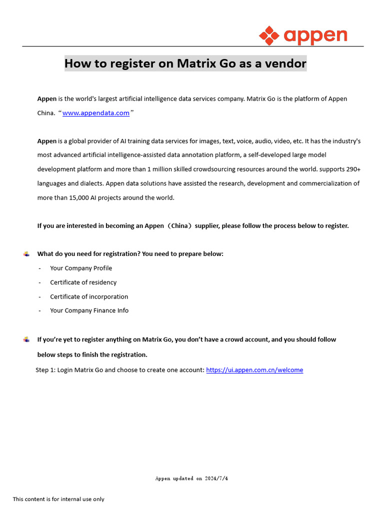 How To Register On Matrix Go As A Vendor 2.0 | PDF