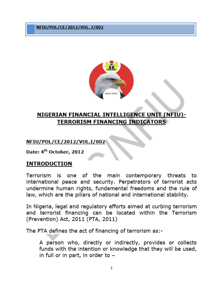 Terrorism Financing Indicators | PDF