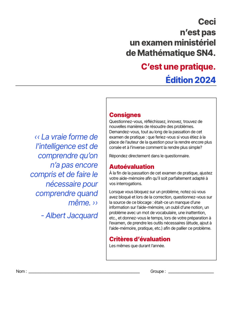 Ceci N'est Pas L'examen de Juin 2024 | PDF
