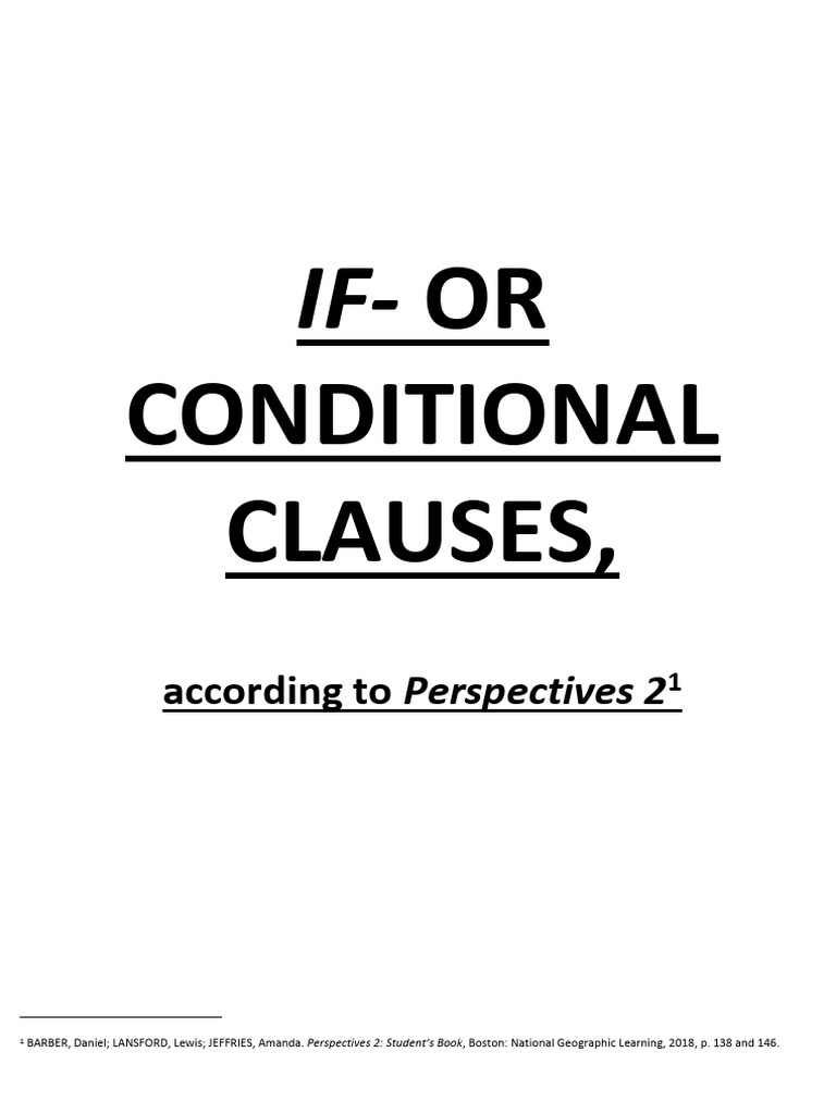Conditional Clauses - Perspectives 2 | PDF | Verb | Grammar