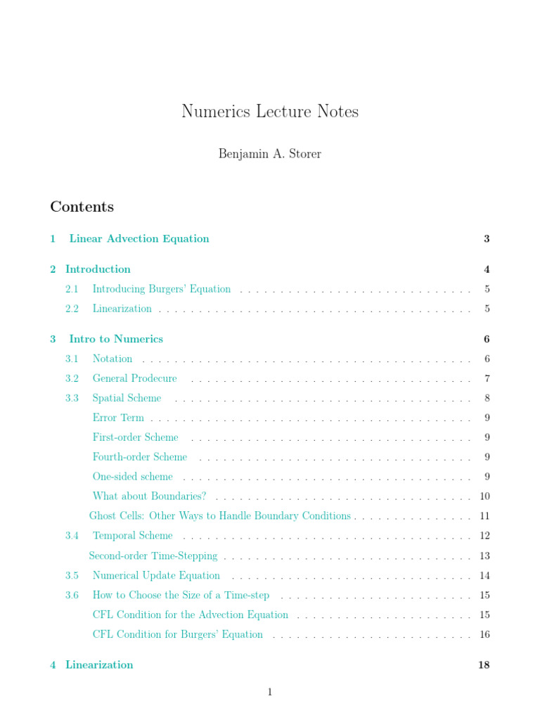Numerical PDE Lecture Notes | PDF